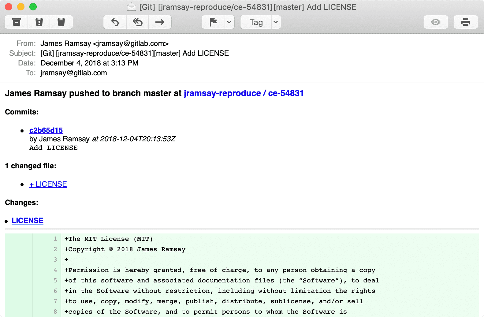 Emails on push · Integrations · Project · User · Help · GitLab